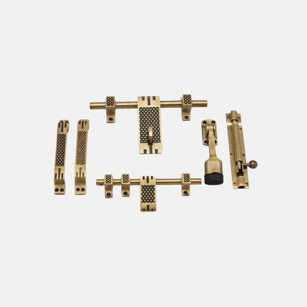 Aluminium Door Kit, Brass Antique Finish (DK-Dot) – ATOM LOCKS